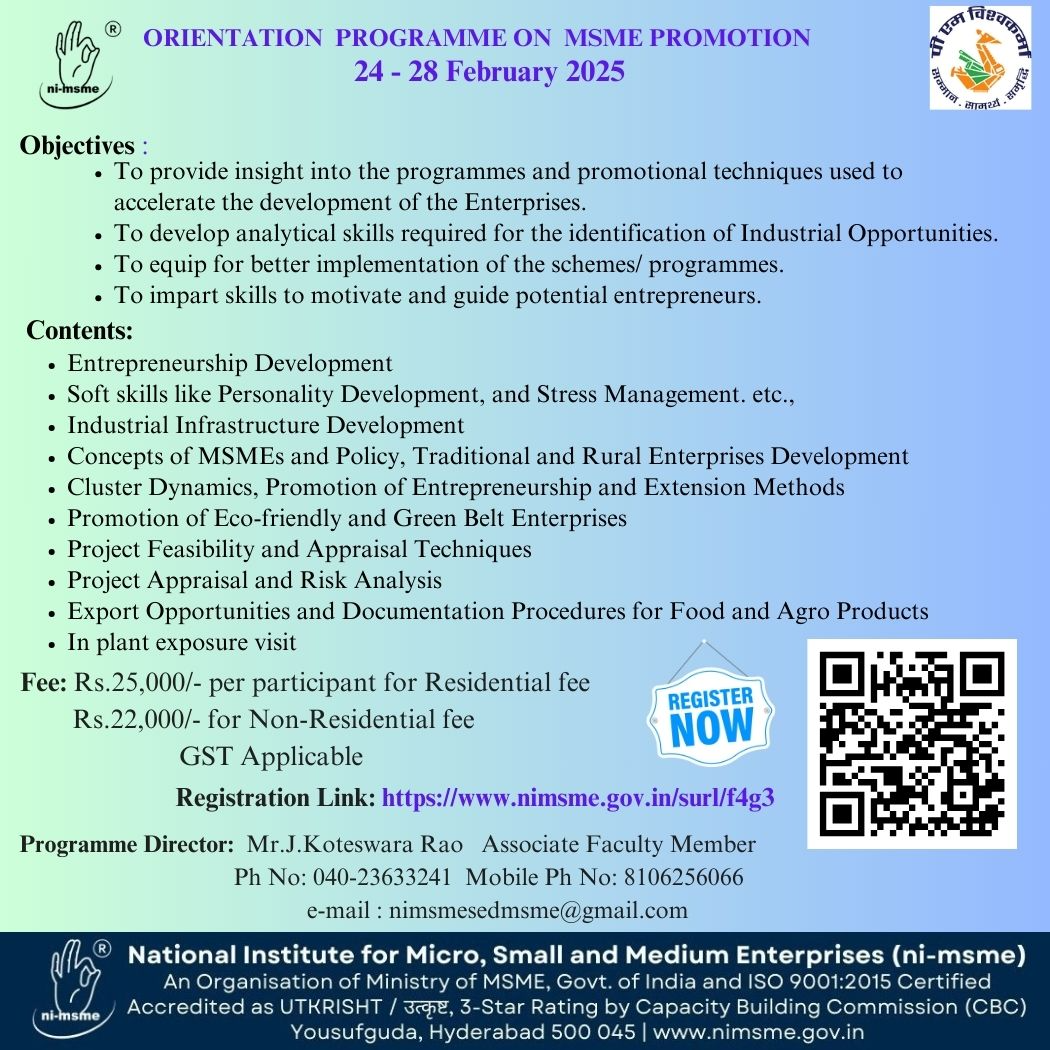National Institute for Micro, Small and Medium Enterprises (ni-msme)